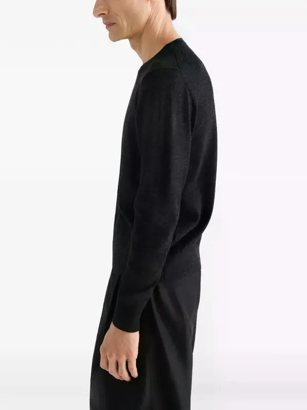 LEMAIRE Crew-neck Sweater In Fine Mouliné Merino Wool