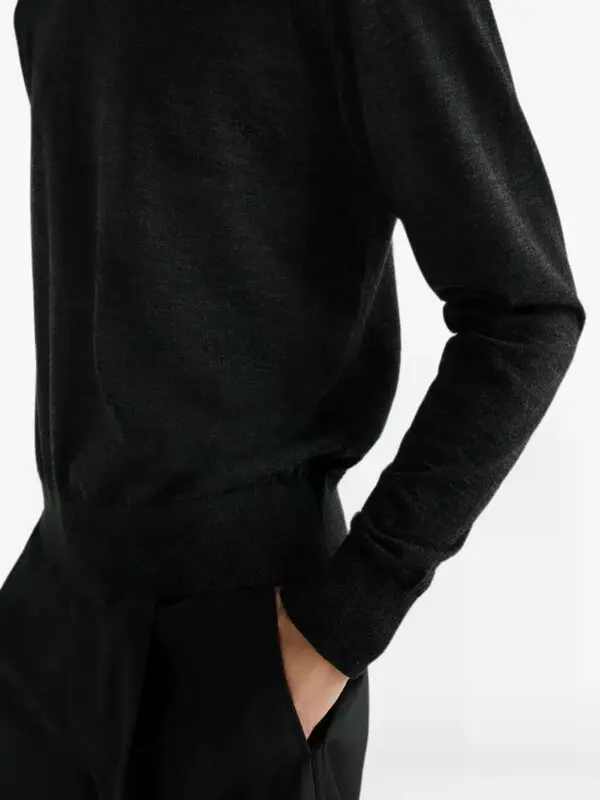 LEMAIRE Crew-neck Sweater In Fine Mouliné Merino Wool