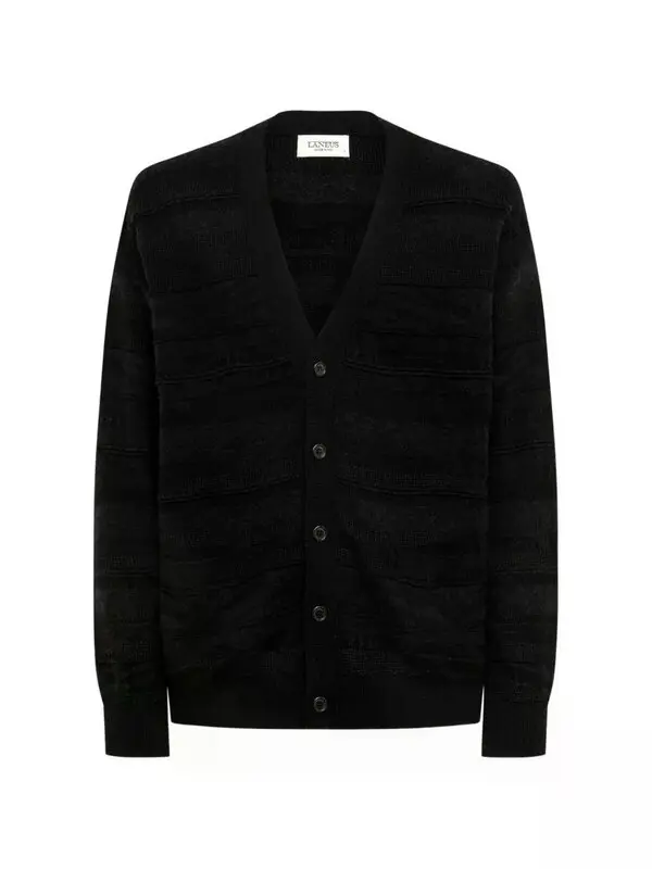LANEUS Jacquard-knit Button-up Cardigan