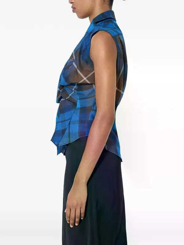 VIVIENNE WESTWOOD Drunken Draped Short-sleeve Shirt - Blue