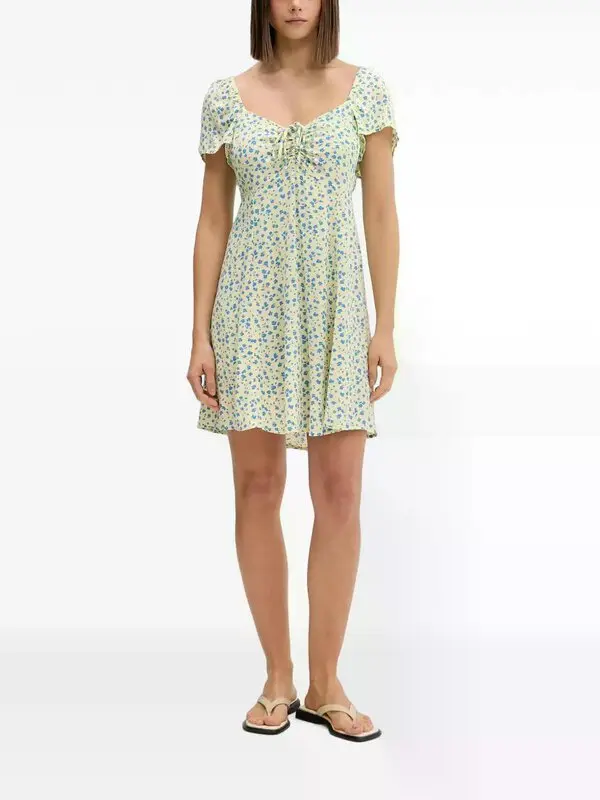 Rip Curl Mini Floral-print Tie-front Dress