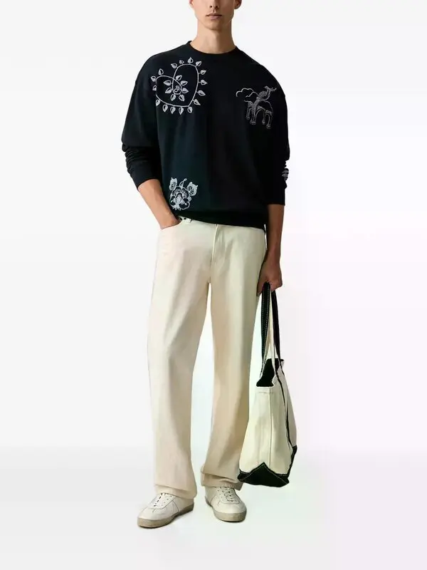 Scotch & Soda X Royal Delft Embroidered Crew-neck Sweater