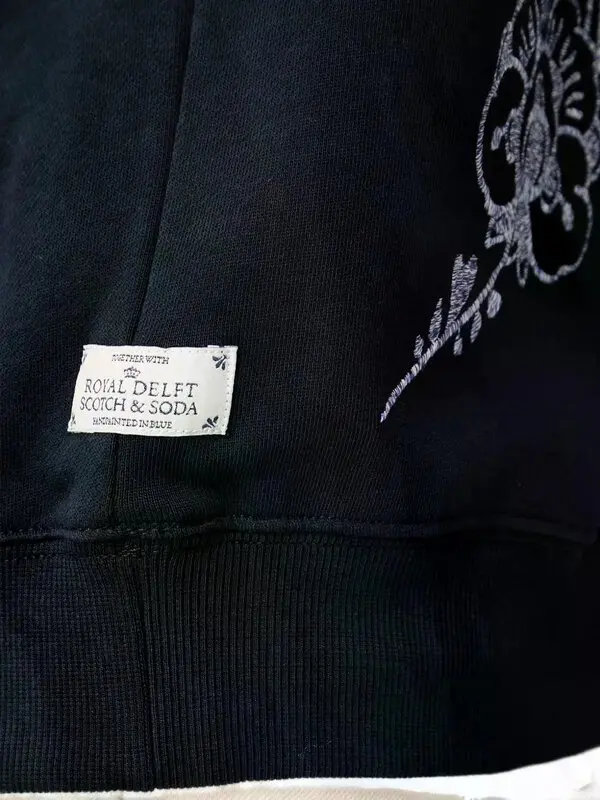 Scotch & Soda X Royal Delft Embroidered Crew-neck Sweater