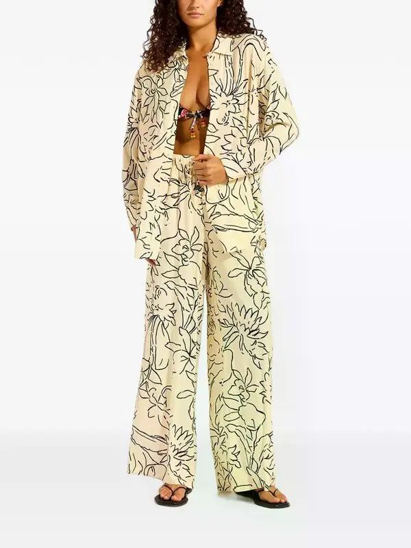 Seafolly Floral-print Drawstring Trousers