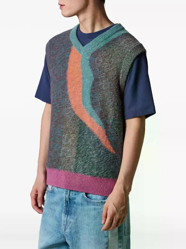 Paul Smith Abstract-pattern V-neck Knitted Vest