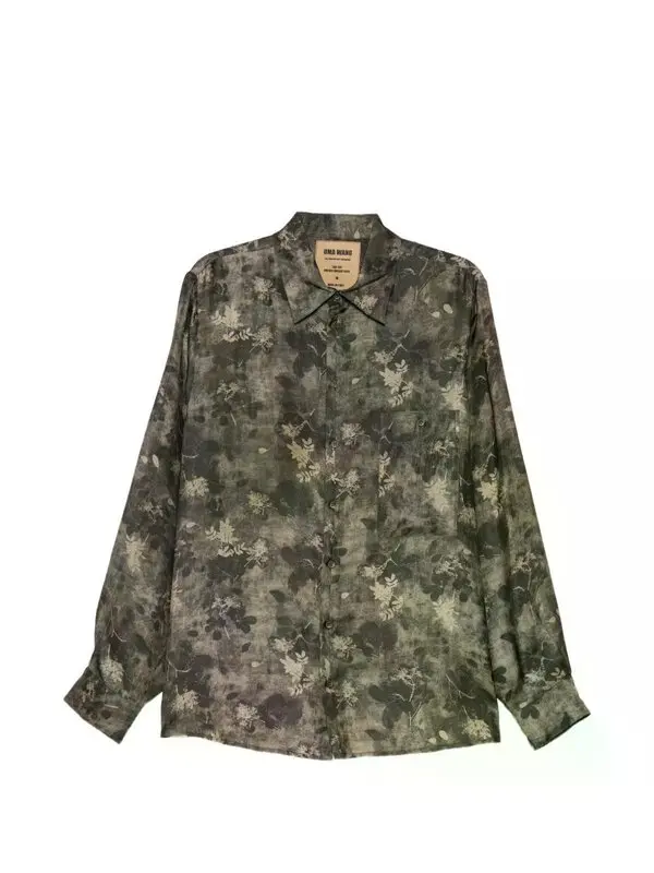 UMA WANG Floral-print Long-sleeve Shirt - Green