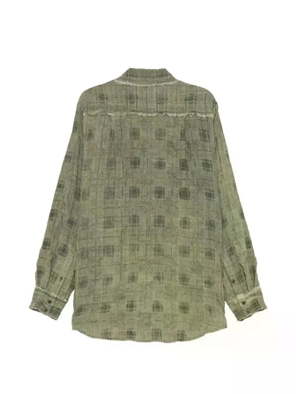 UMA WANG Check Frayed-edge Shirt