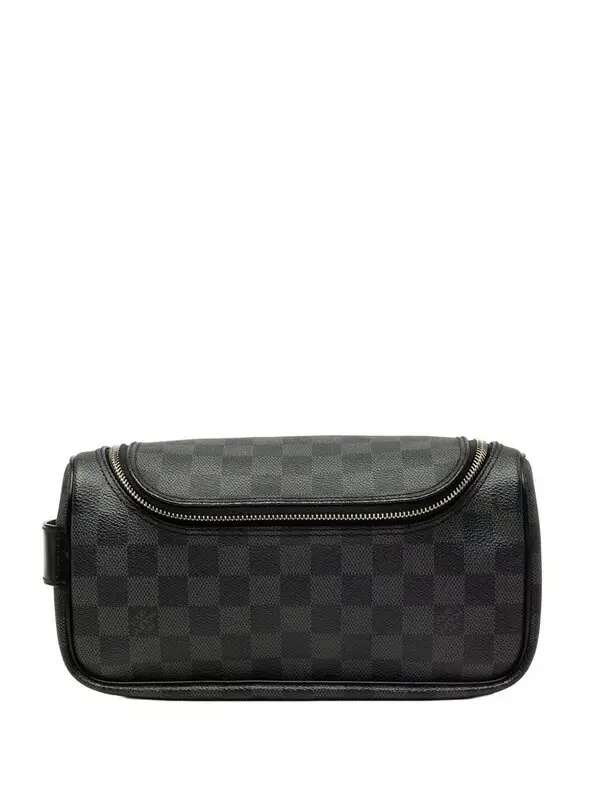 LOUIS VUITTON 2009 Damier Graphite Toiletry Pouch Clutch Bag
