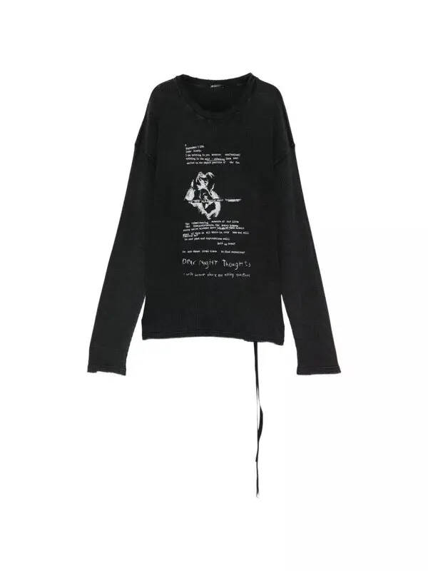 ANN DEMEULEMEESTER Dot Winkled Crop T-shirt - Black