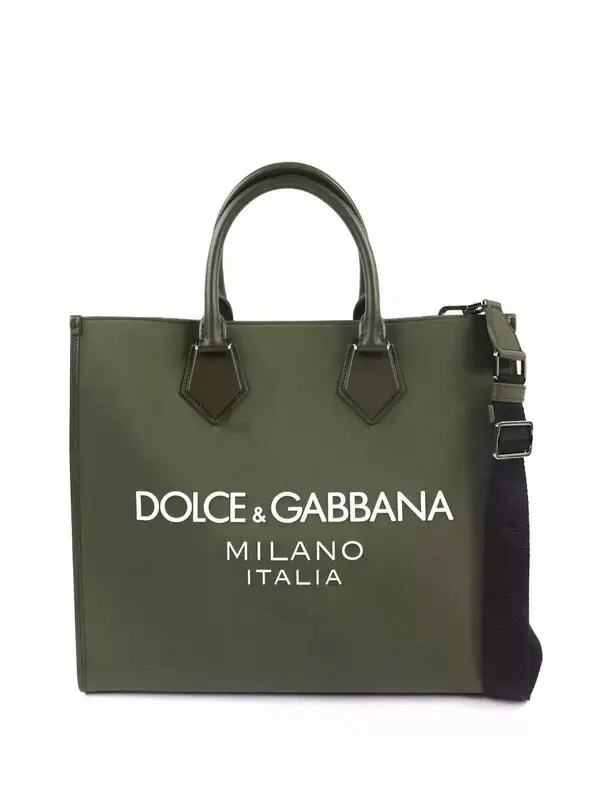 Dolce & Gabbana 2010-2026 Large Nylon Logo Edge Shopper Satchel