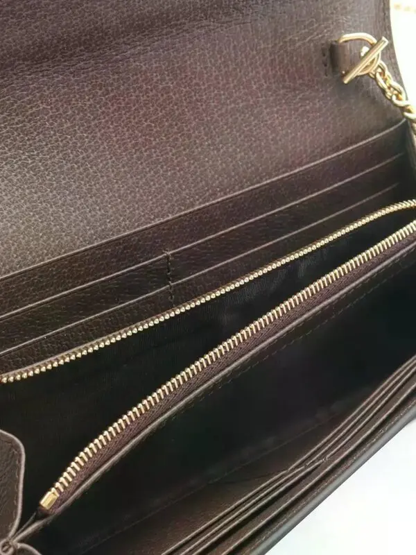 Gucci 2000-2015 Gg Supreme Web Ophidia Continental Wallet On Chain Crossbody Bag - Neutrals