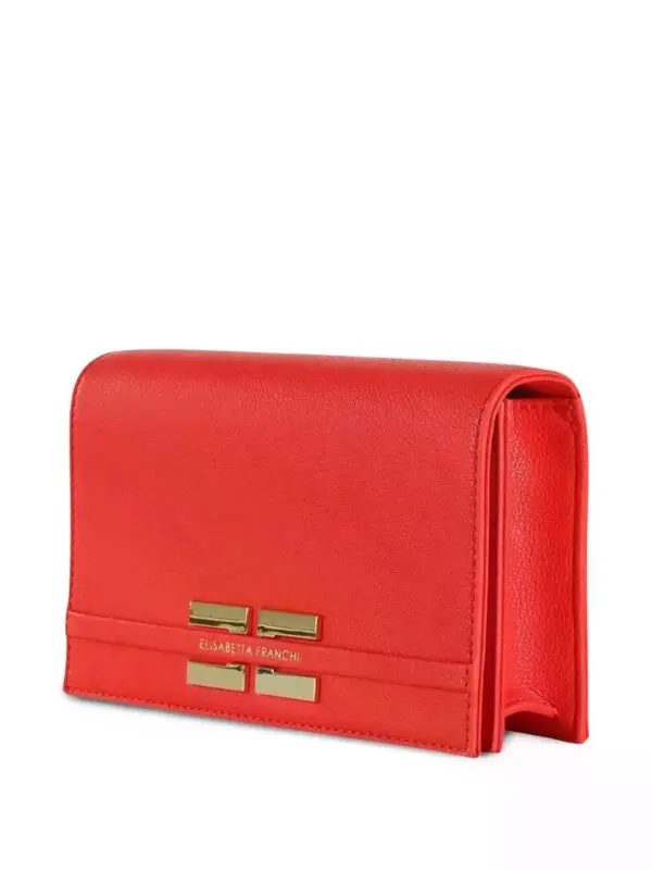 Elisabetta Franchi Logo Plaque Chain Strap Cross Body Bag - Red