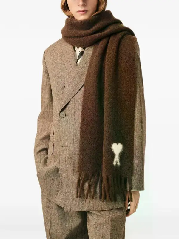 AMI Paris Alpaca Scarf With De Coeur