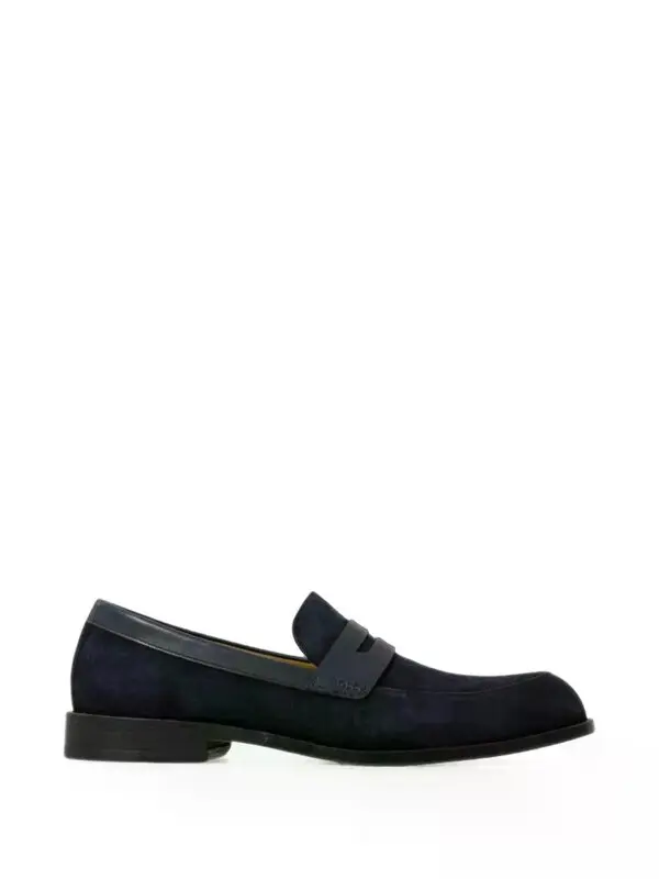 BOSS Suede Loafers With Leather Trims - Blue
