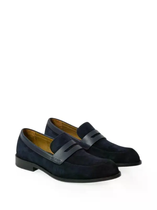 BOSS Suede Loafers With Leather Trims