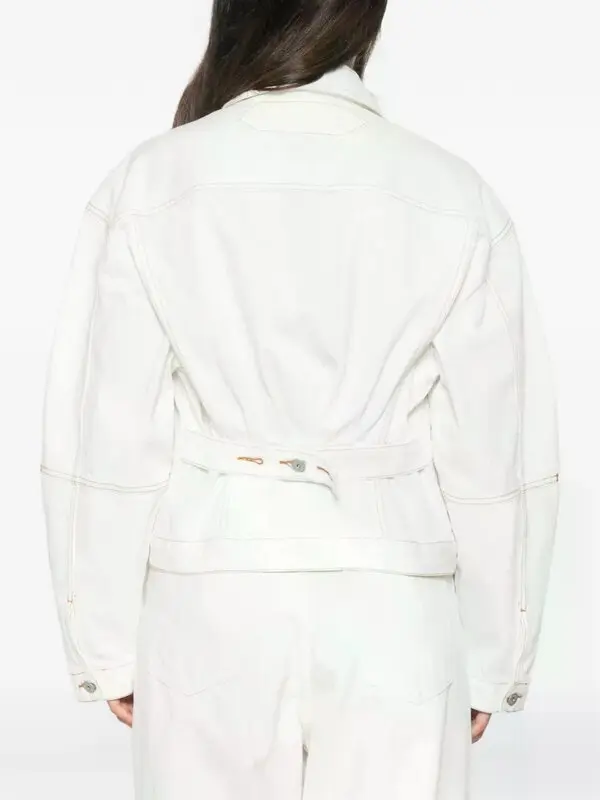 Jacquemus Contrast-stitch Denim Jacket - White