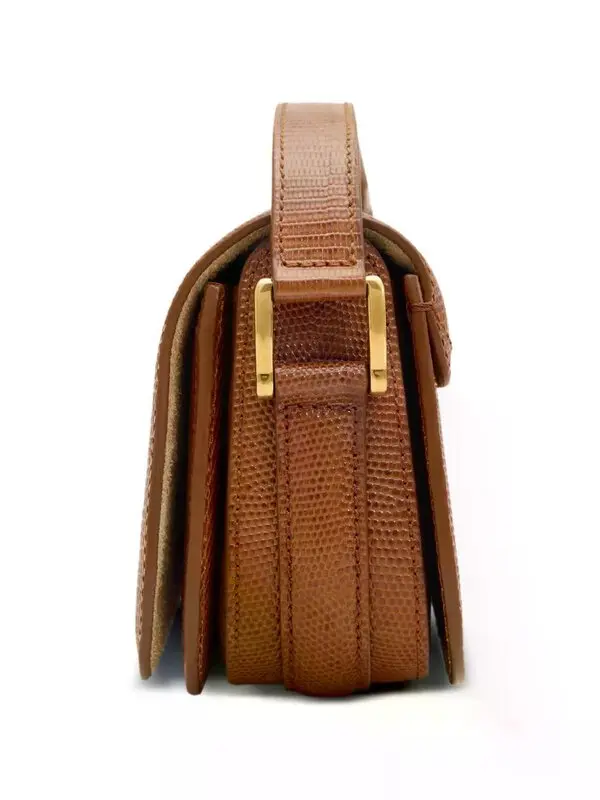 AMI Paris Lizard-embossed Cowhide-leather Paris Paris Shoulder Bag
