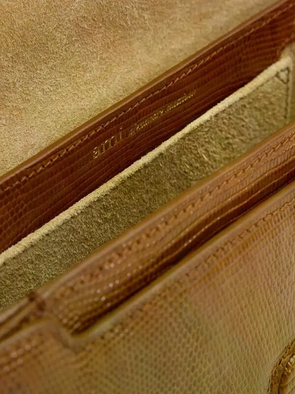 AMI Paris Lizard-embossed Cowhide-leather Paris Paris Shoulder Bag