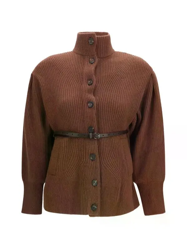 Brunello Cucinelli Belted Ribbed-knit Cardigan
