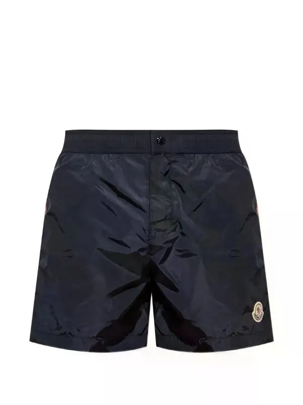 Moncler Logo-patch Striped-trim Swim Shorts
