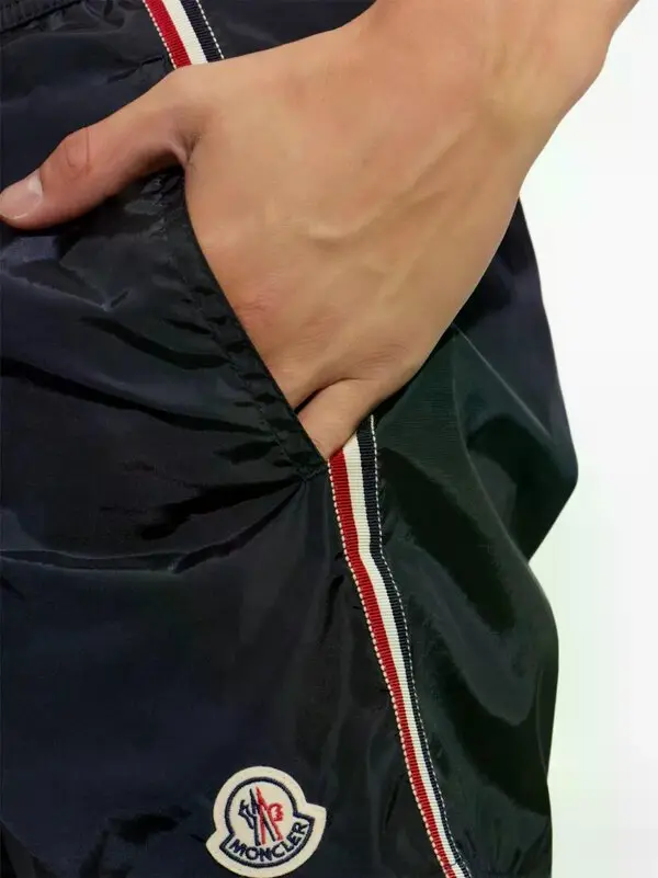 Moncler Logo-patch Striped-trim Swim Shorts
