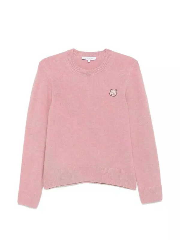 Maison Kitsuné Fox-patch Wool Sweater - Pink
