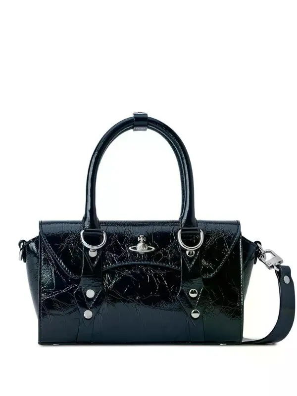 VIVIENNE WESTWOOD Mini Bettina Leather Tote Bag - Black