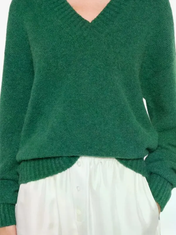 Max Mara Alpaca V-neck Sweater - Green