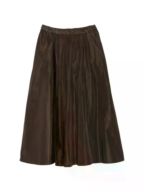 Aspesi Pleated Midi Skirt - Brown