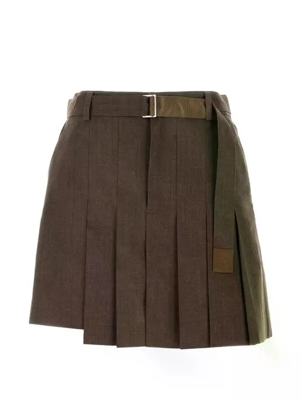 Sacai Pleated Asymmetric Tailored Shorts