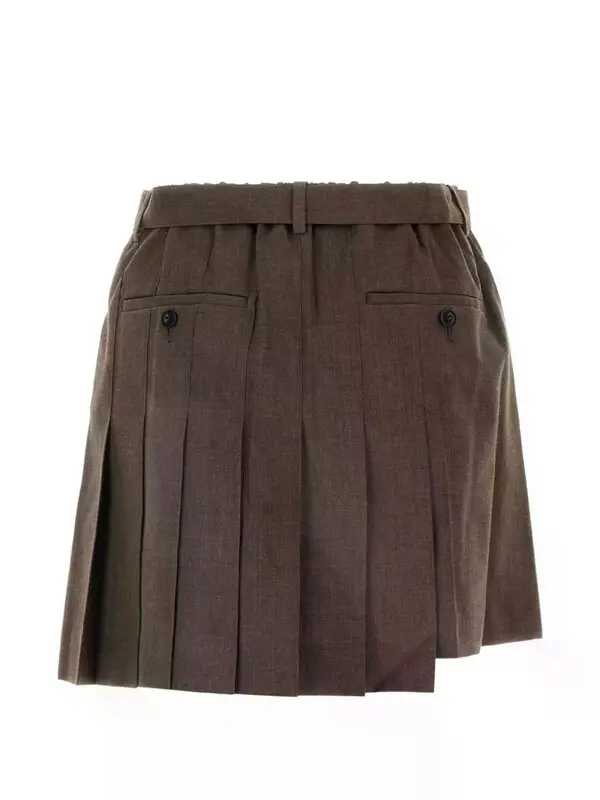 Sacai Pleated Asymmetric Tailored Shorts