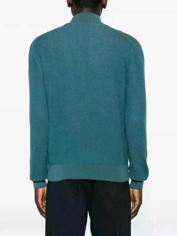 Brioni Half-zip Long-sleeve Sweater - Blue