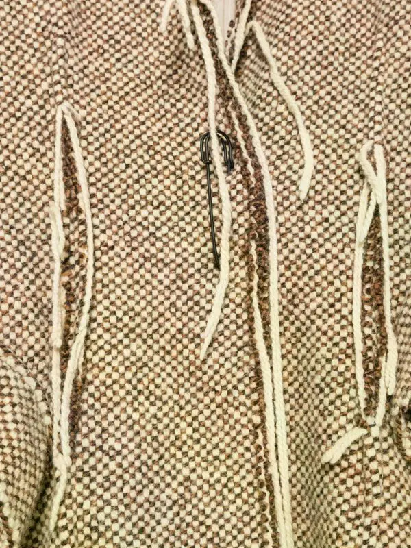 RUNDHOLZ Check Safety-pin Coat - Brown
