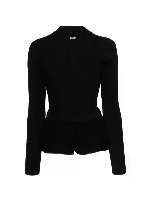 JUUN.J Ribbed Peplum Cardigan
