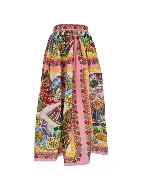 Dolce & Gabbana Printed Midi Skirt - Pink