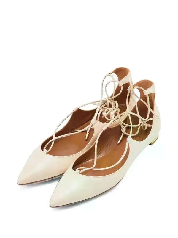 AQUAZZURA Christy Ankle-wrap Ballet Flats