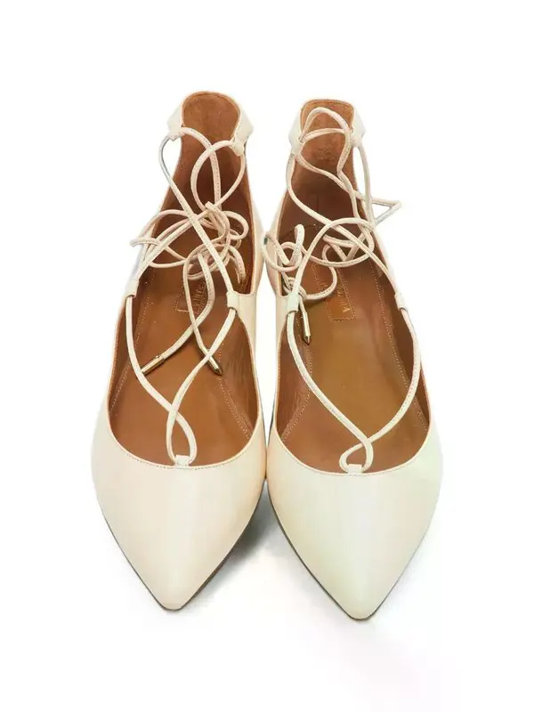 AQUAZZURA Christy Ankle-wrap Ballet Flats