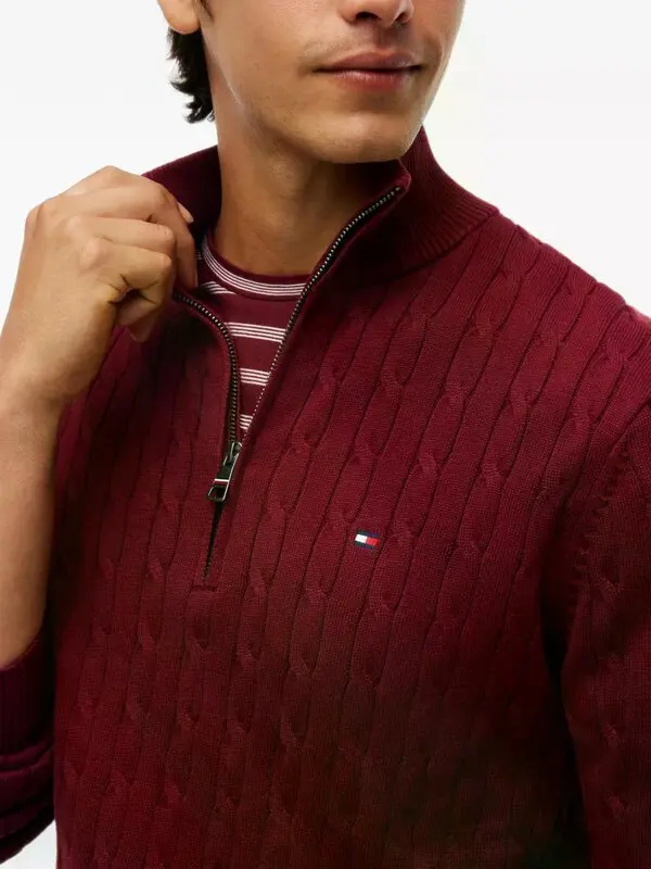 Tommy Hilfiger Cable-knit Quarter-zip Sweater