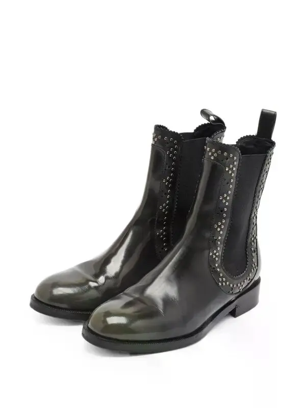 AQUAZZURA Skye Studded Combat Boots - Black