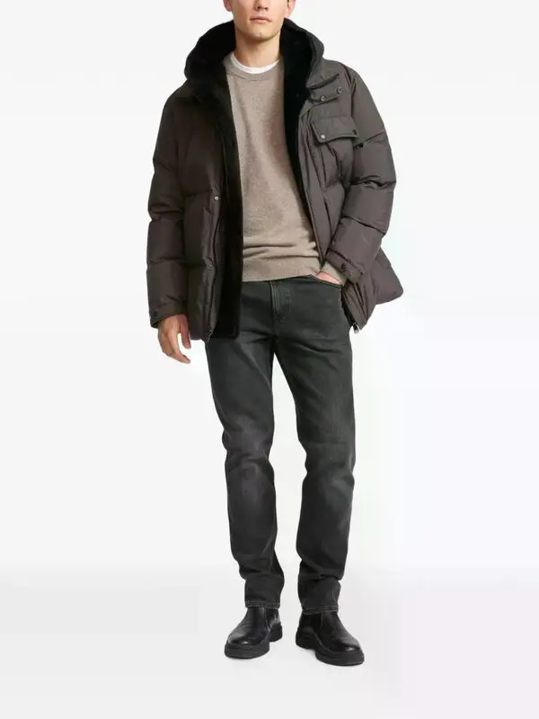 YVES SALOMON Shearling-trim Padded Coat