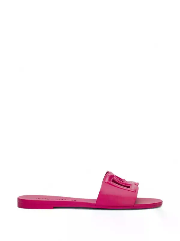 Dolce & Gabbana Rubber Beachwear Sliders - Pink