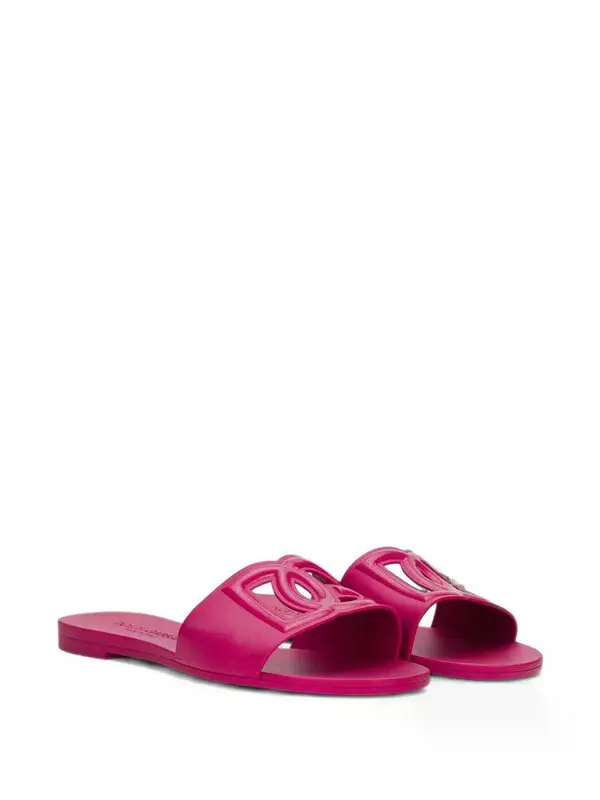 Dolce & Gabbana Rubber Beachwear Sliders - Pink