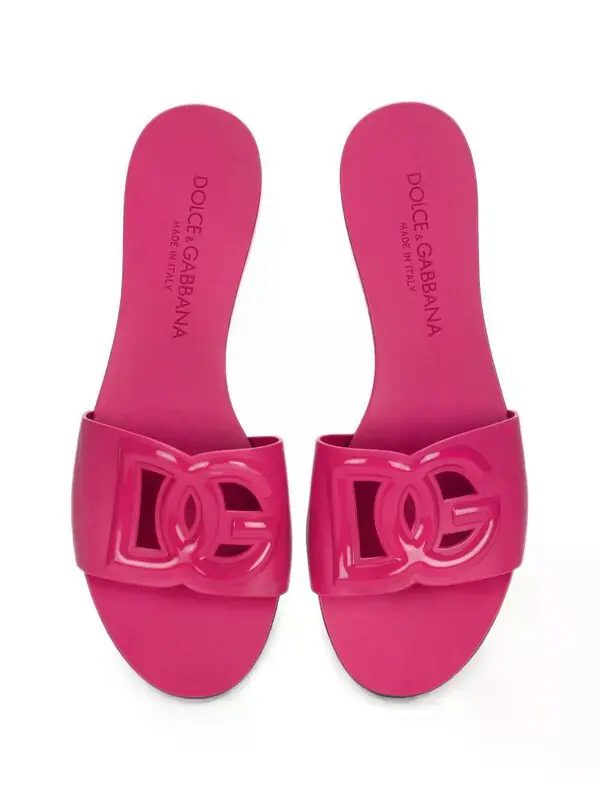Dolce & Gabbana Rubber Beachwear Sliders - Pink