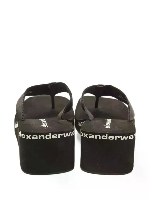 ALEXANDER WANG Logo-print Canvas Thong Wedge Sandals
