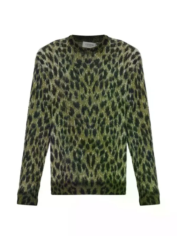 LANEUS Leopard-pattern Sweater - Green
