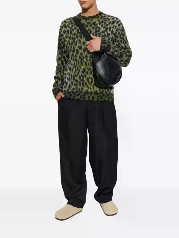 LANEUS Leopard-pattern Sweater - Green