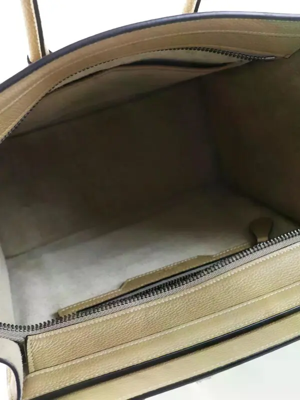Celine 2022 Micro Drummed Calfskin Luggage Tote Bag - Neutrals