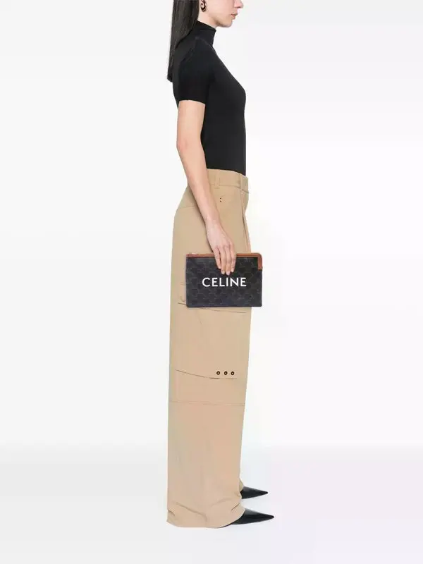 Celine 2020 Small Triomphe Coated Canvas Clutch Bag