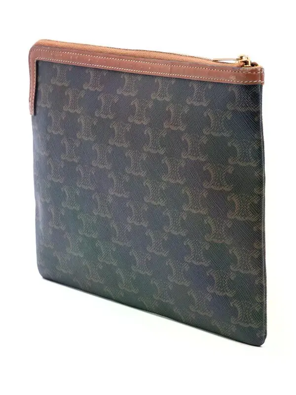 Celine 2020 Small Triomphe Coated Canvas Clutch Bag