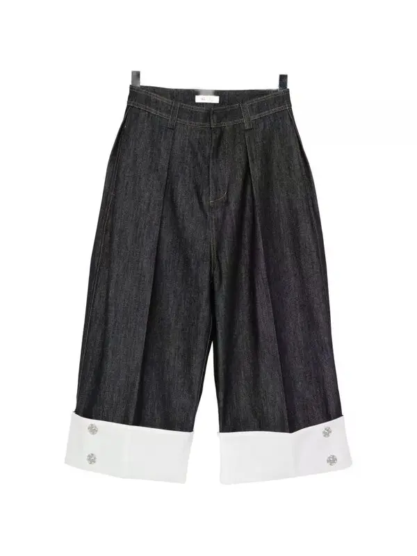 AO YES Pleated Turn-up Jeans